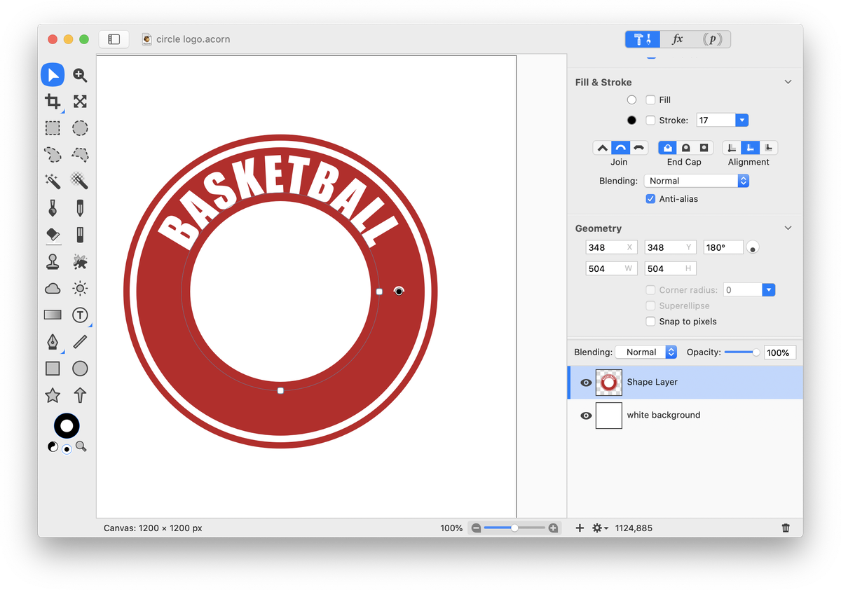 Acorn Text On A Circle Logo