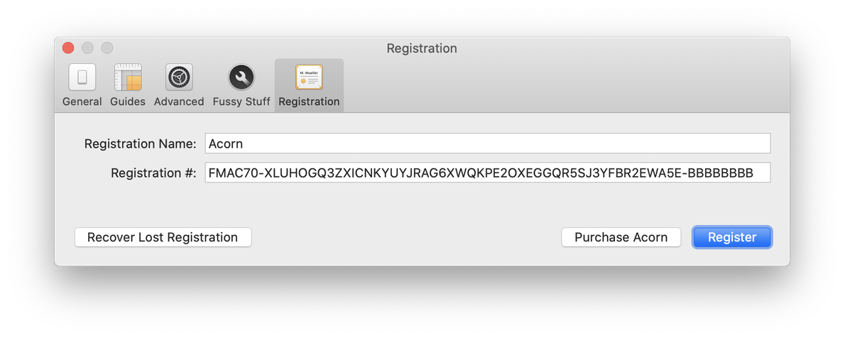 How to register Acorn - ACORN 8 DOCS